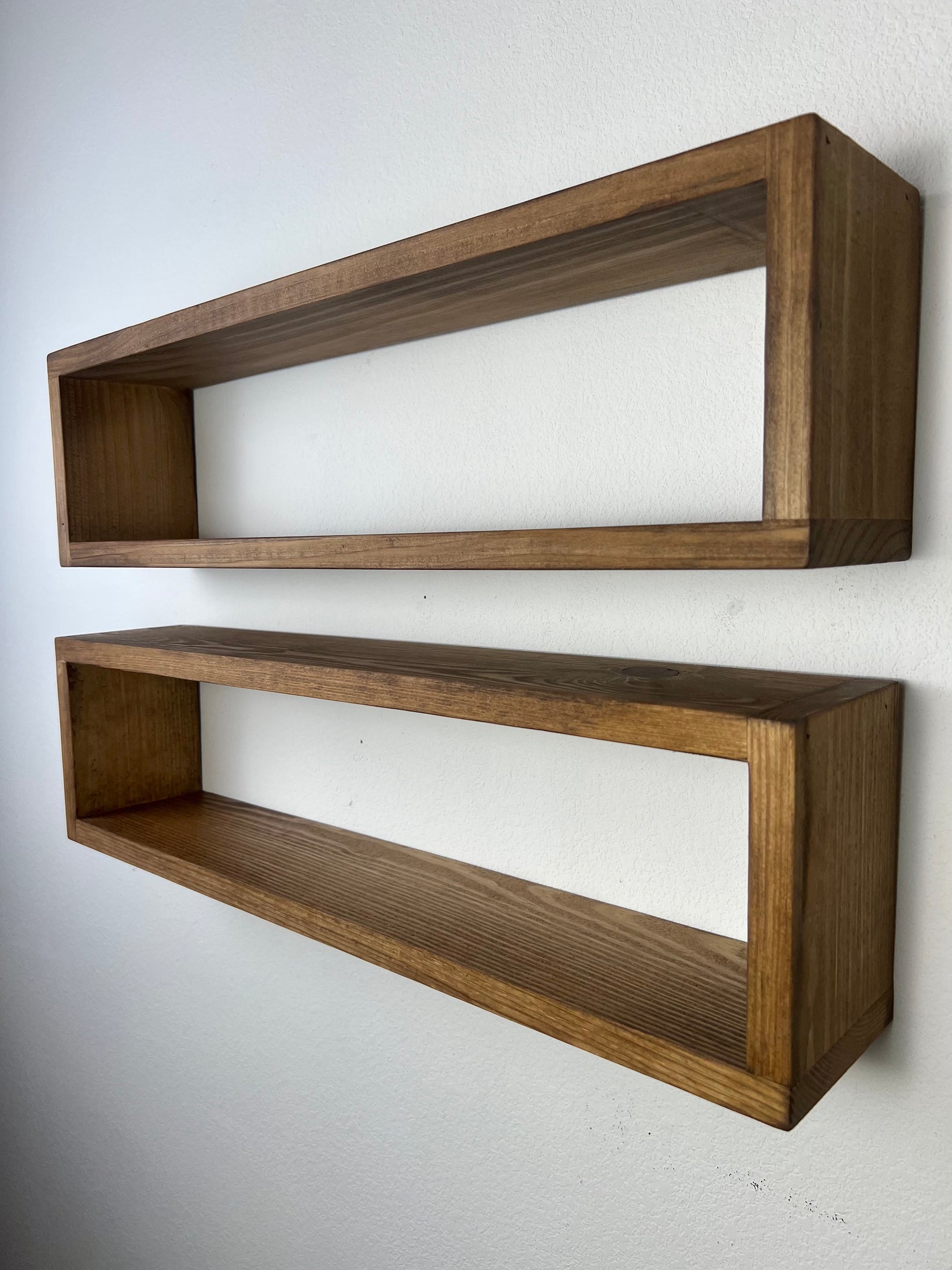 Pine Floating Rectangle Shelf | Set of 2 – Beaver Lake Wood Co.