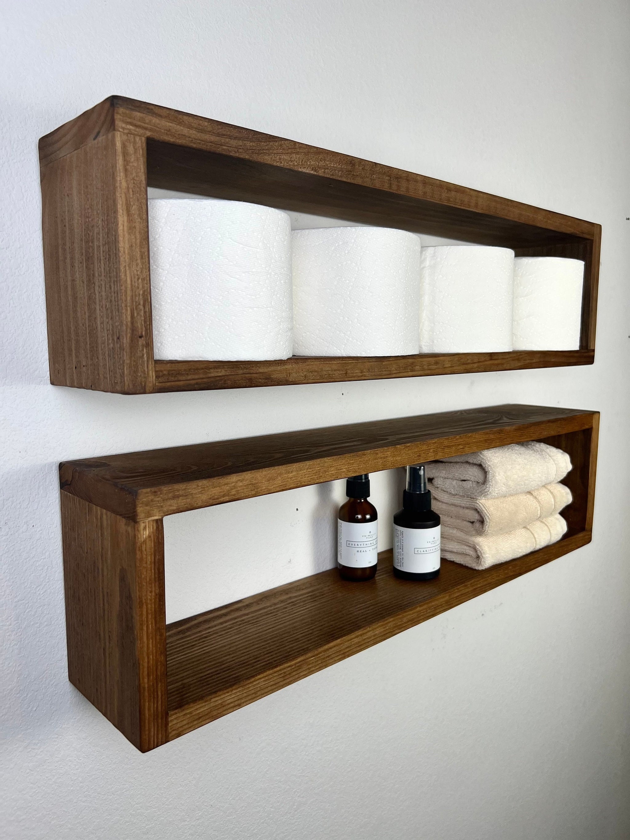 Pine Floating Rectangle Shelf | Set of 2 – Beaver Lake Wood Co.