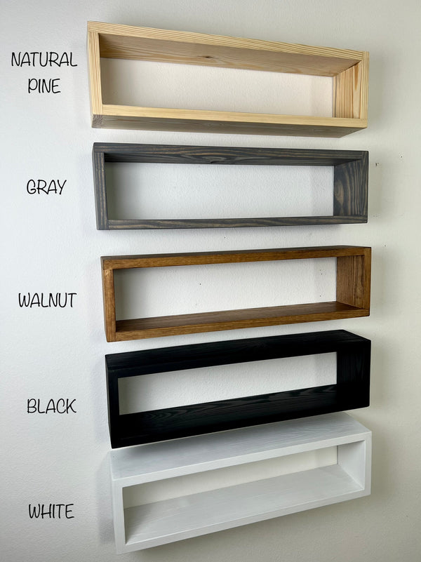 Pine Floating Rectangle Shelf | Set of 2 – Beaver Lake Wood Co.