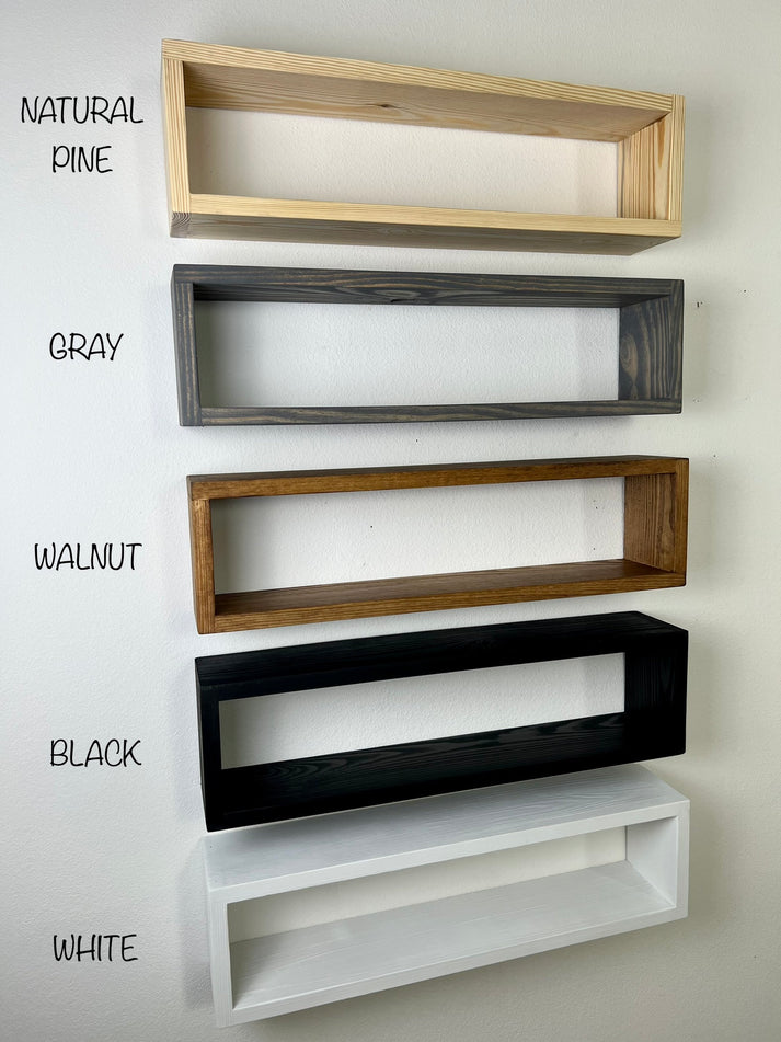 Pine Floating Rectangle Shelf | Set of 2 – Beaver Lake Wood Co.